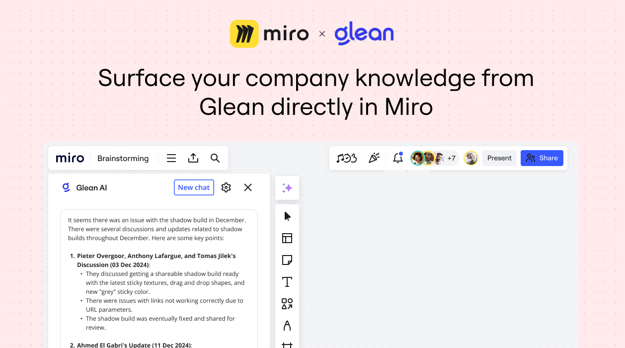 Glean + Miro | Team Collaboration Apps Marketplace