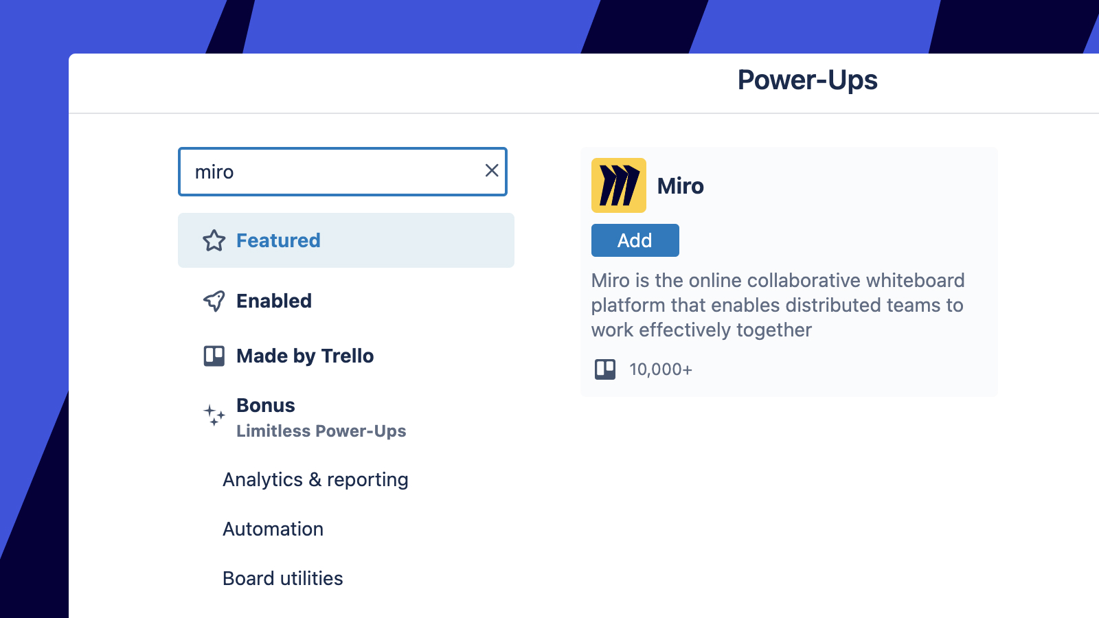 Trello + Miro | Team Collaboration Apps Marketplace