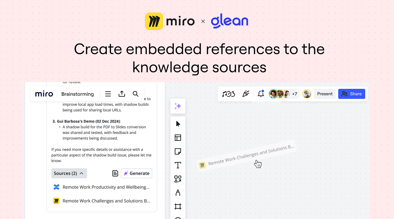 Glean + Miro | Team Collaboration Apps Marketplace