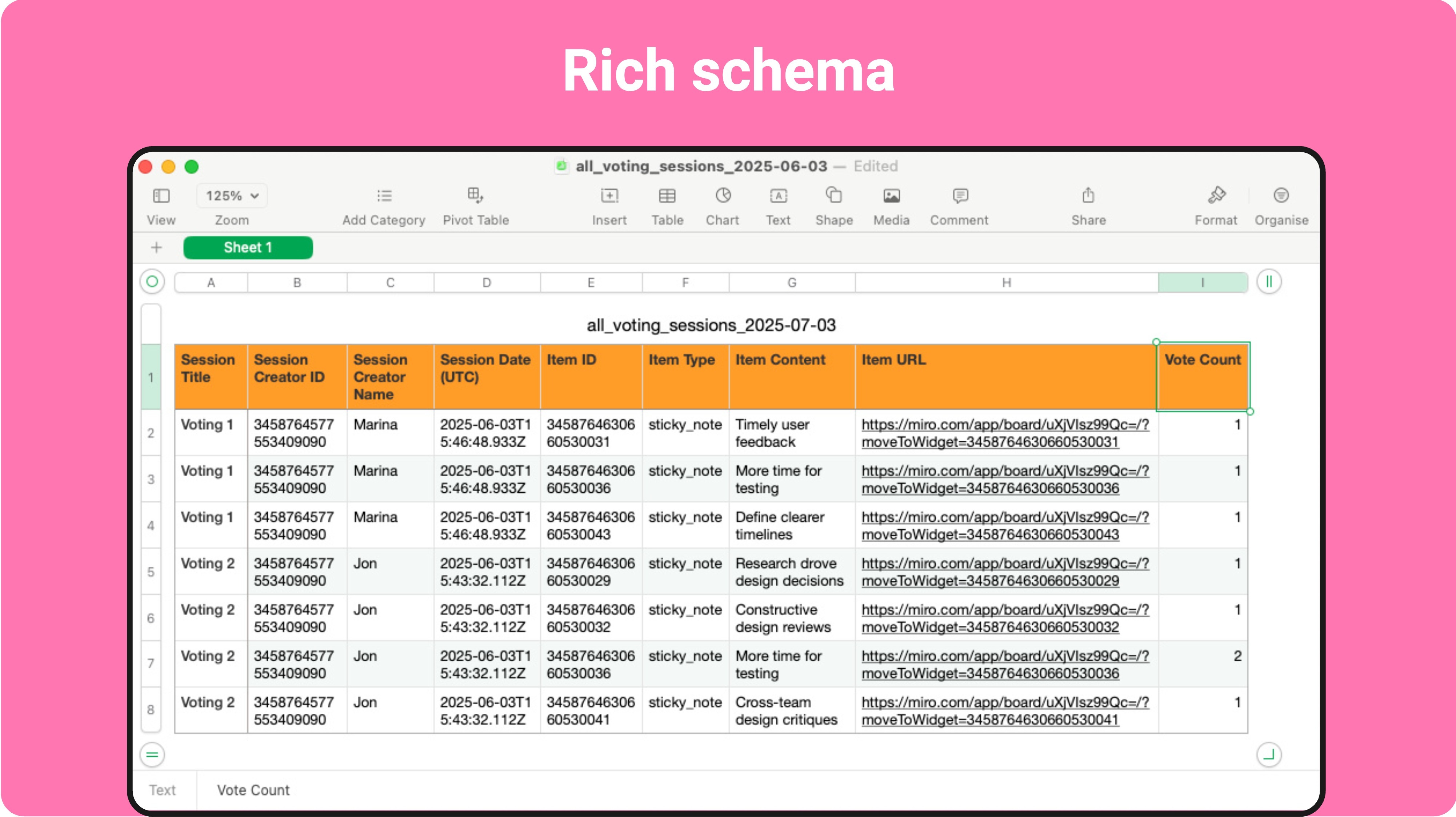 Voting Export + Miro | Team Collaboration Apps Marketplace