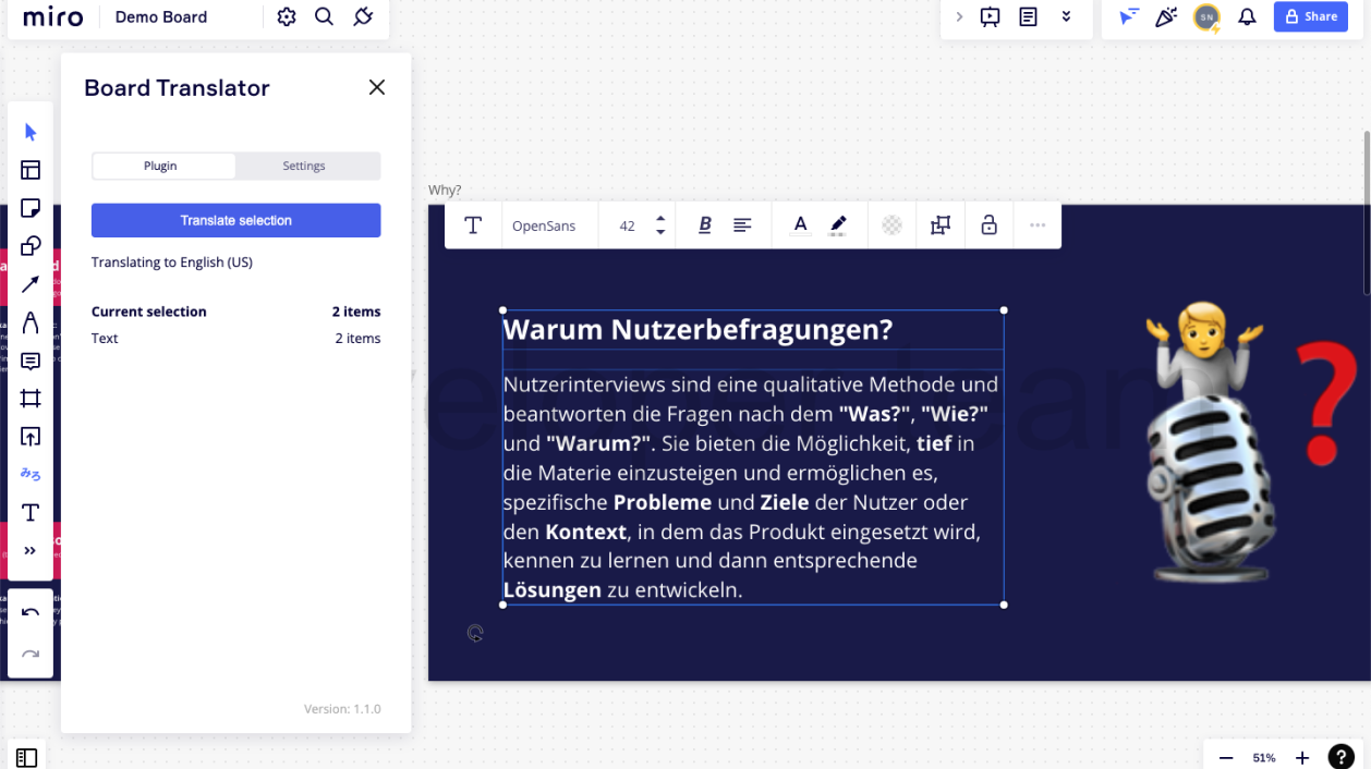 Board Translator + Miro | Team Collaboration Marketplace